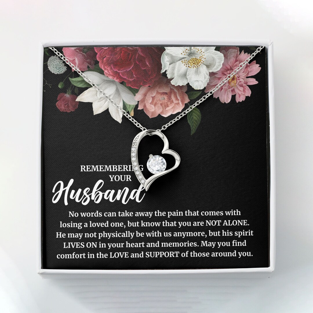 Remembering Your Husband Necklace, Loss of Husband, Sympathy Gift Loss ...