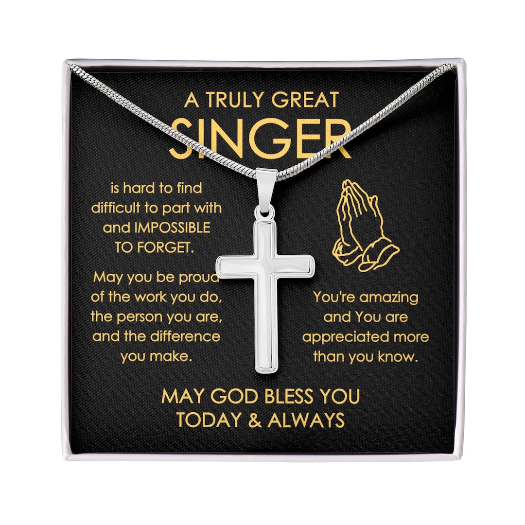Singer Cross Necklace, Gift for Singer, Thank You Singer, Appreciation ...