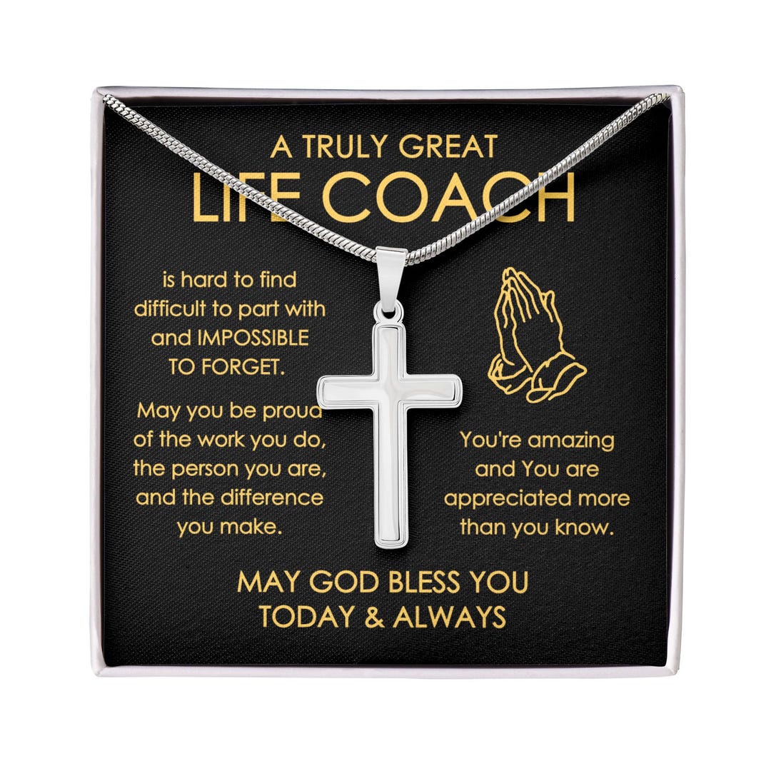 Life Coach Cross Necklace, Gift for Life Coach, Thank You Life Coach ...