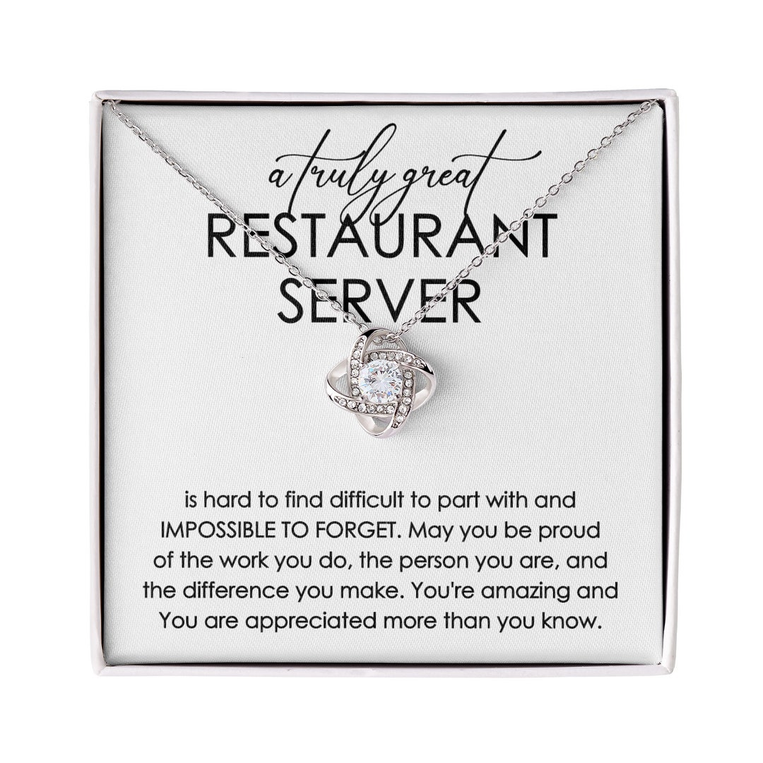 Restaurant Server Necklace, Gift for Restaurant Server, Thank You ...
