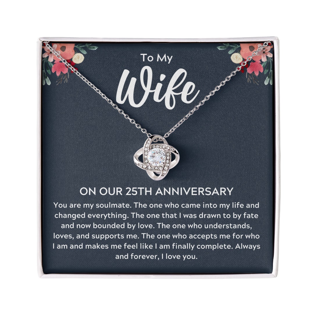 Wife on Our 25th Anniversary Necklace, Husband to Wife, 25th Wedding ...