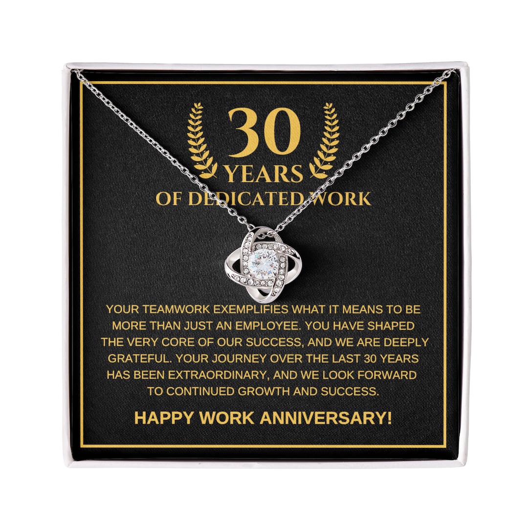 30 Years of Dedicated Work Necklace, Employee Recognition Appreciation ...