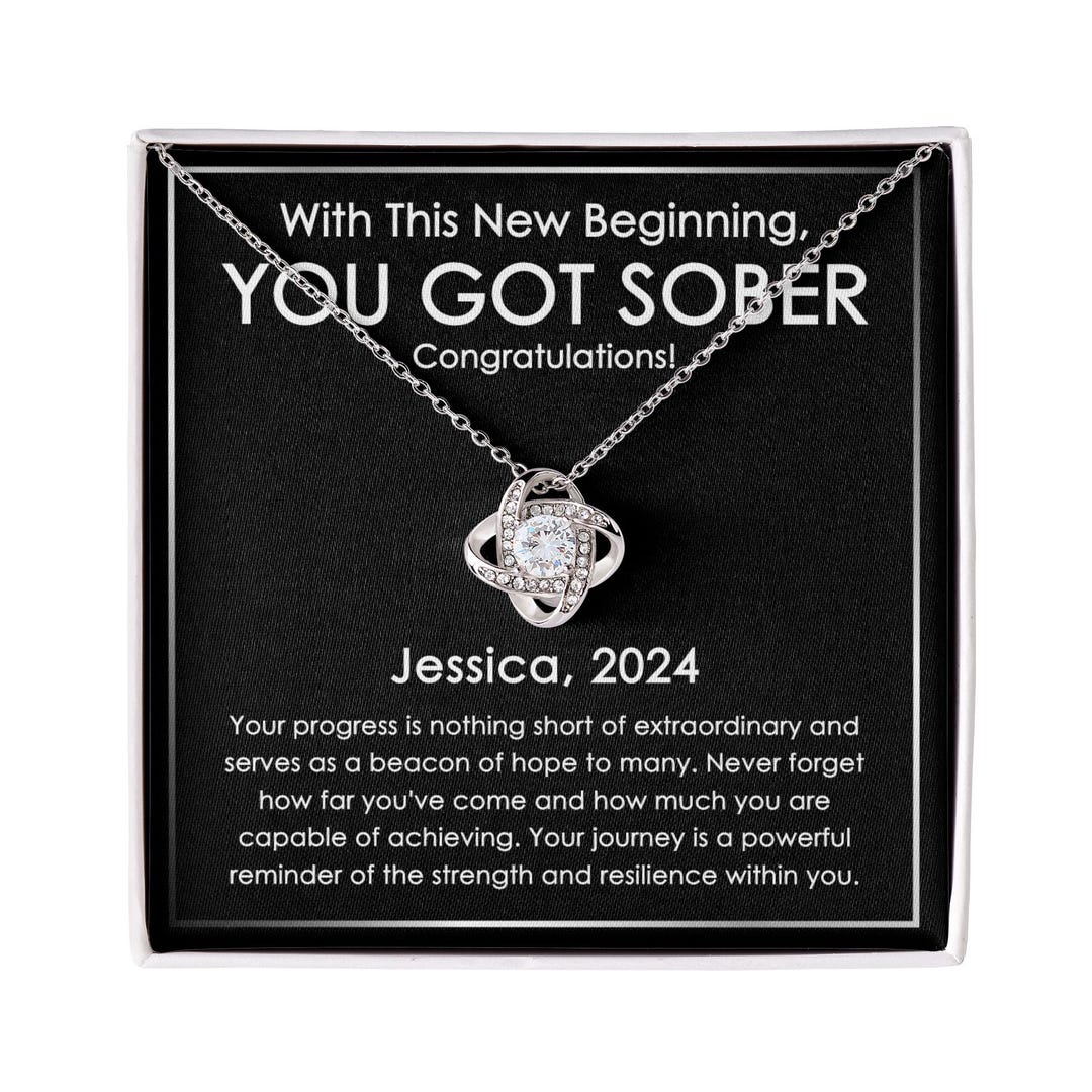 You Got Sober, Sobriety Necklace for Woman, Sober Anniversary, Appreciation Gift for Substance ...