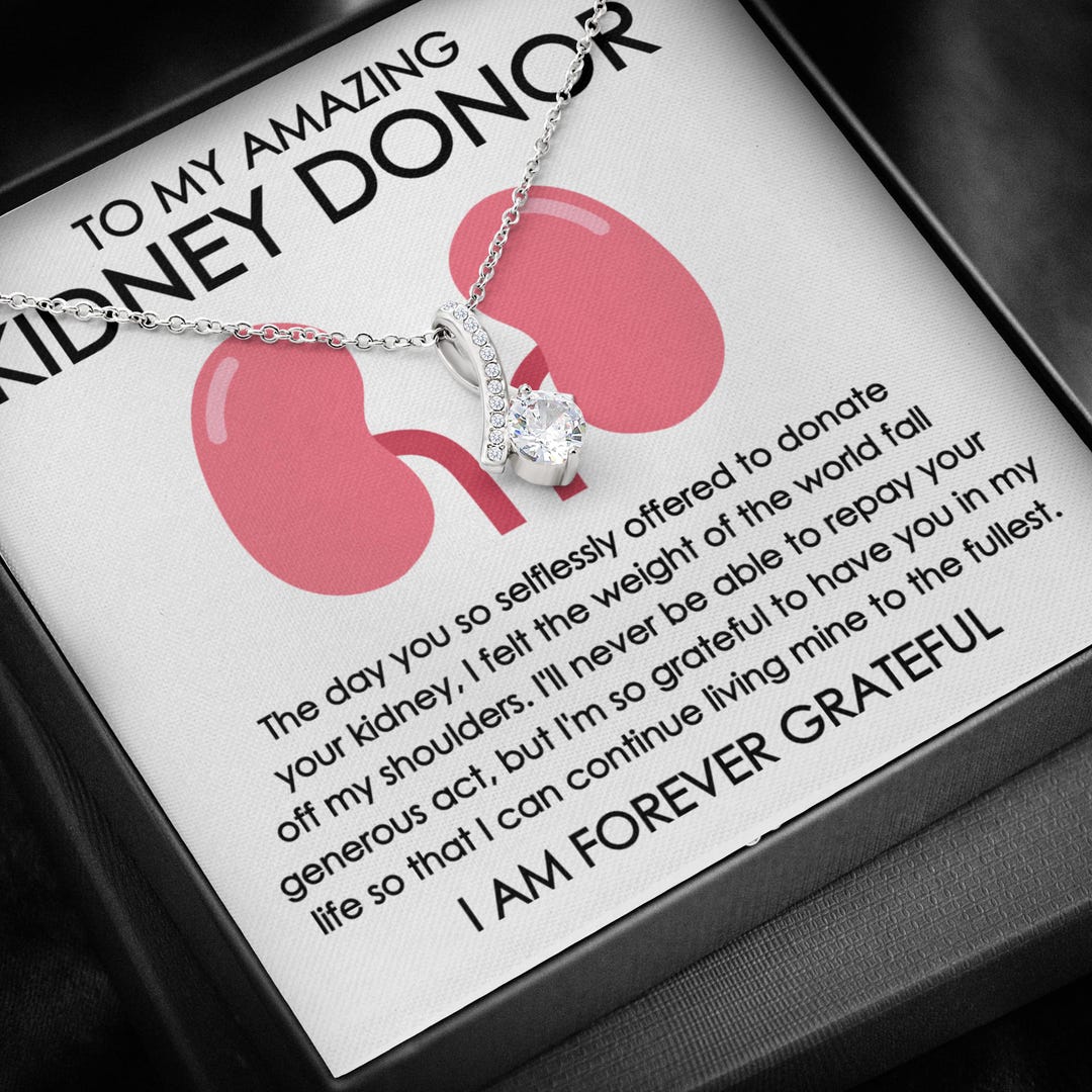 Kidney Donor Necklace, Kidney Survivor, Kidney Support, Organ Donation ...