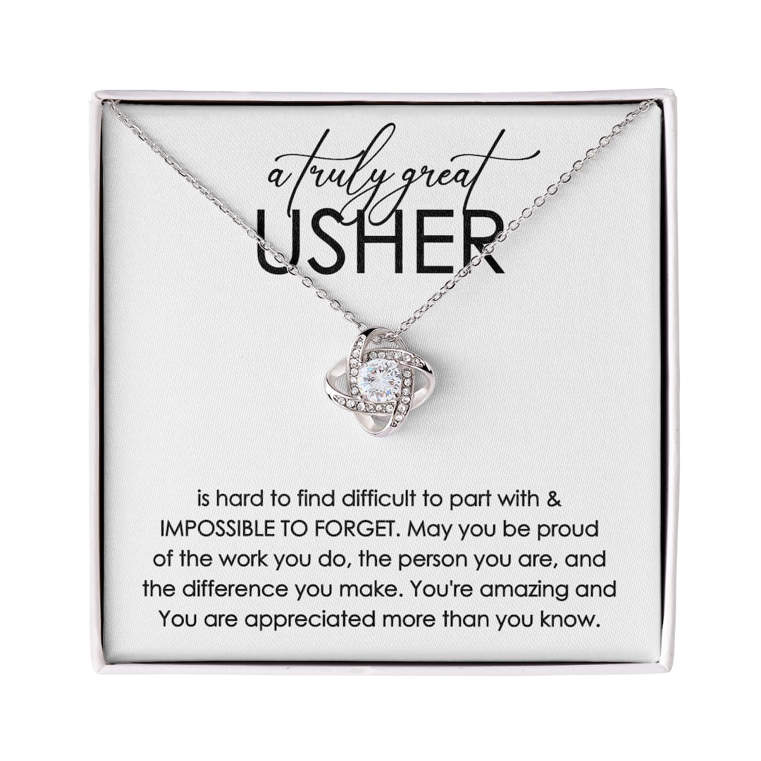 Usher Necklace, Gift for Usher, Thank You Usher, Appreciation for Usher ...