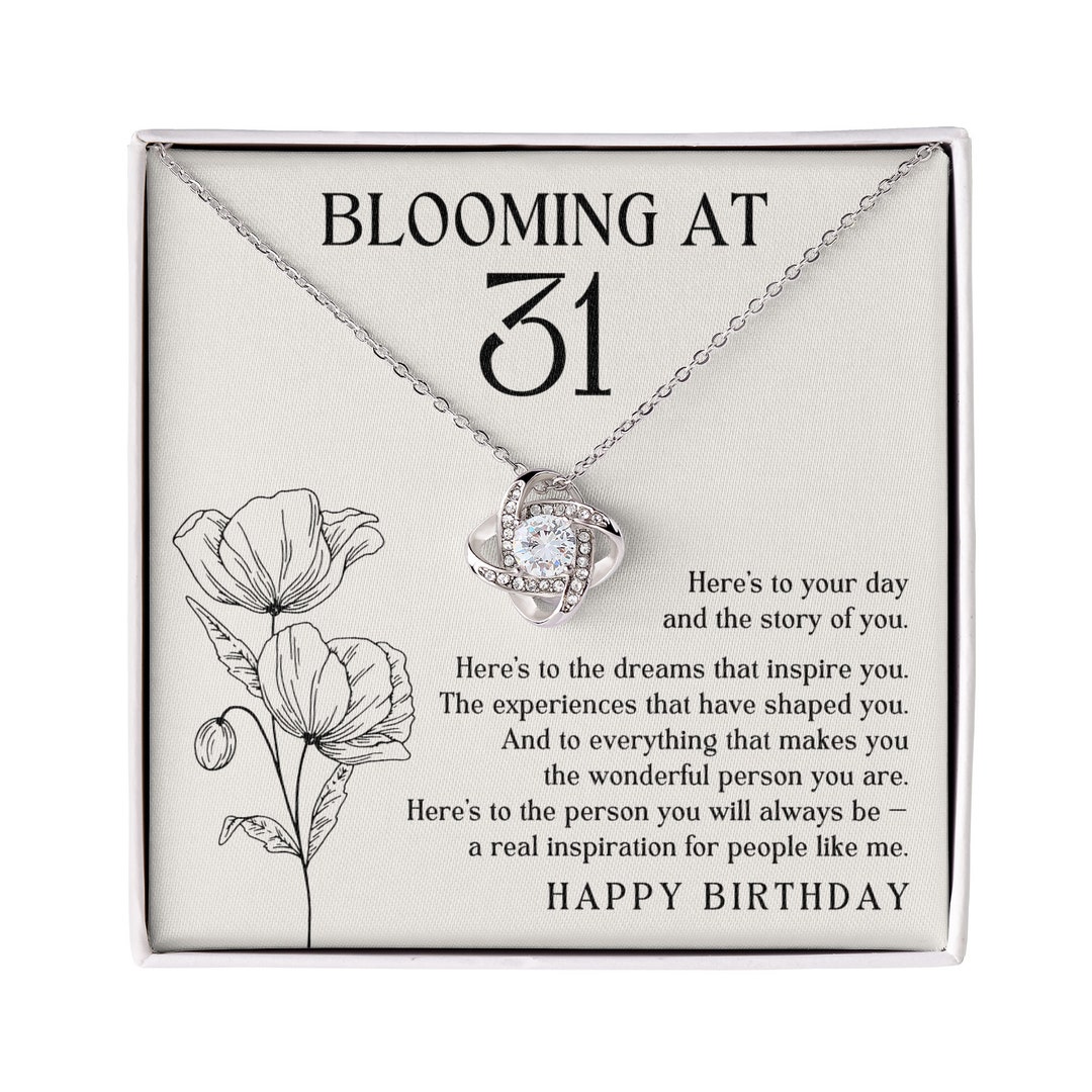 Blooming at 31 Here's to Your Day, Happy 31st Birthday Necklace, Gift ...