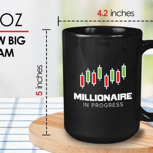 Stock Trader Coffee Mug Millionaire in Progress Trading Day - Etsy