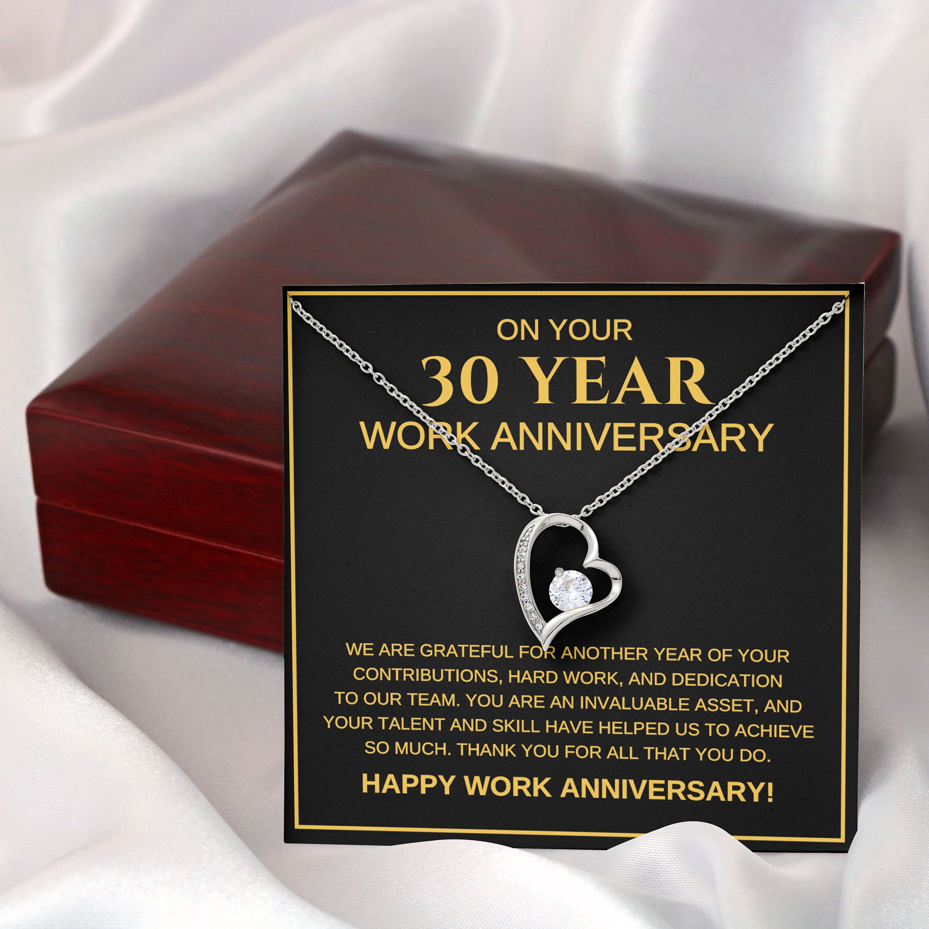 30 Year Work Anniversary Necklace Service Award Company - Etsy