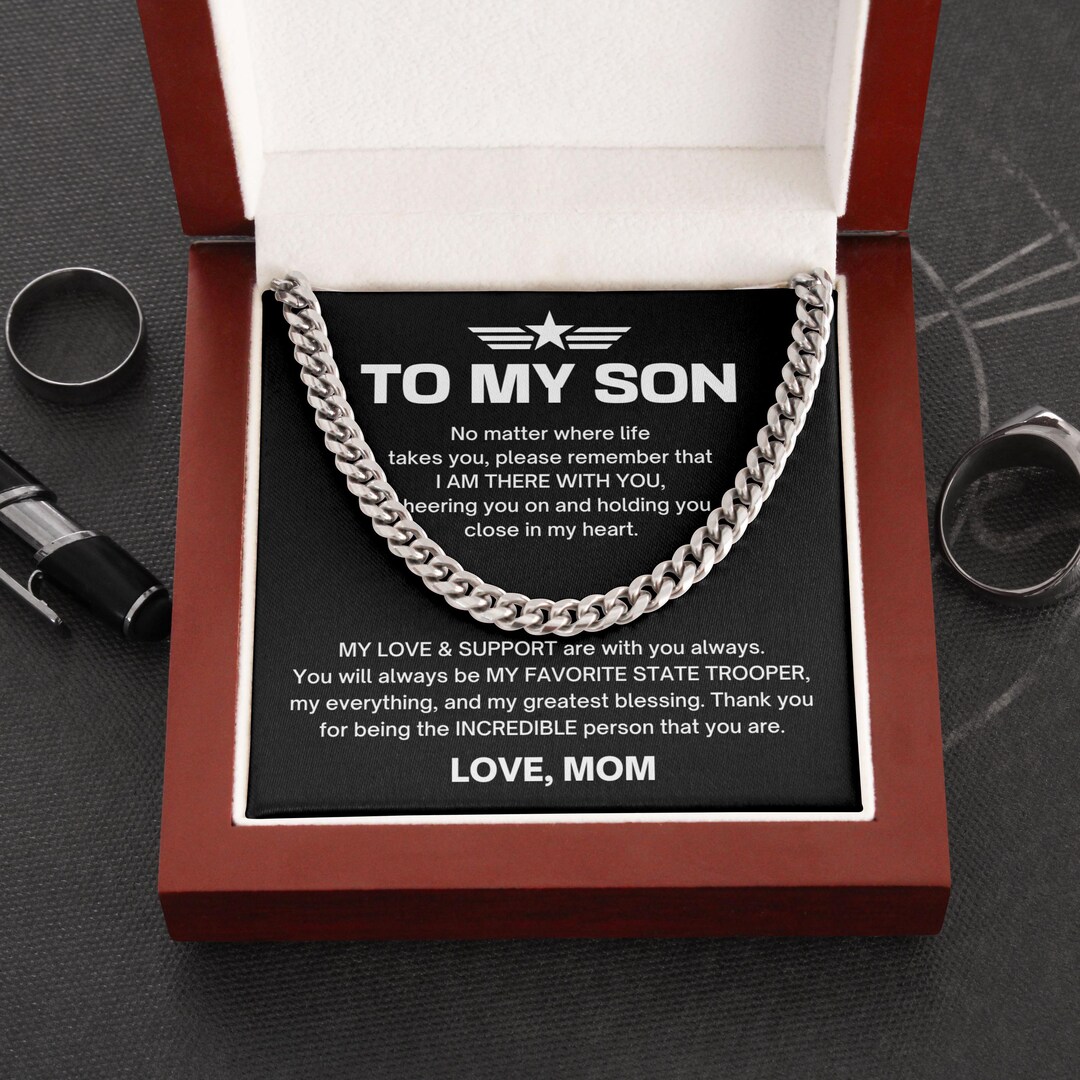 Collier fils State Trooper, cadeau de maman et papa, remise des ...