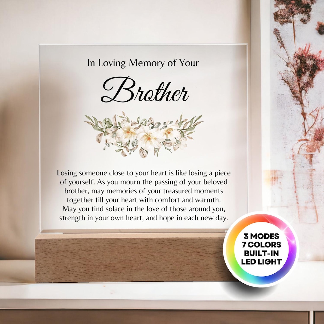 In Loving Memory of Brother Plaque, Personalized Loss of Brother ...