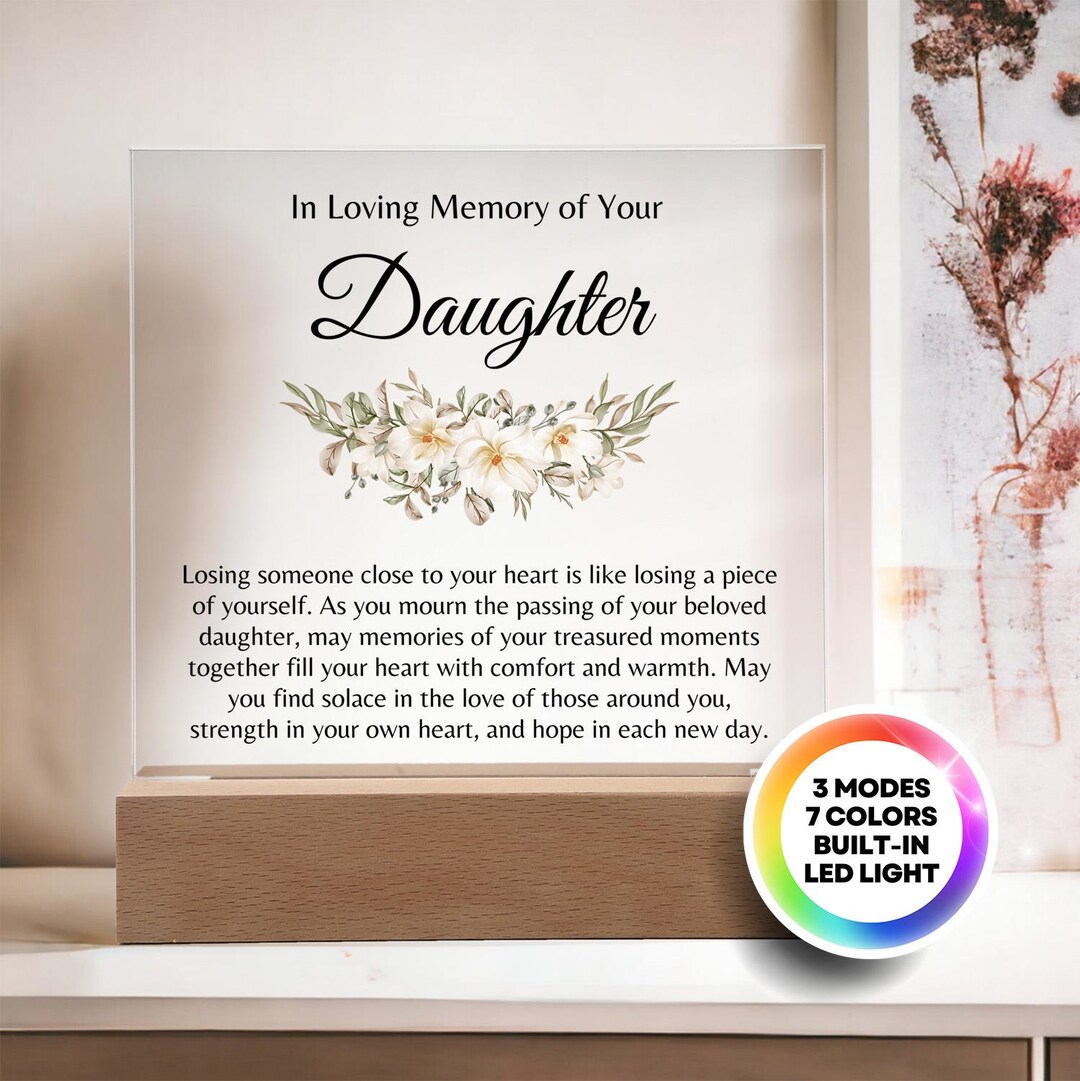 In Loving Memory of Daughter Plaque, Personalized Loss of Daughter ...