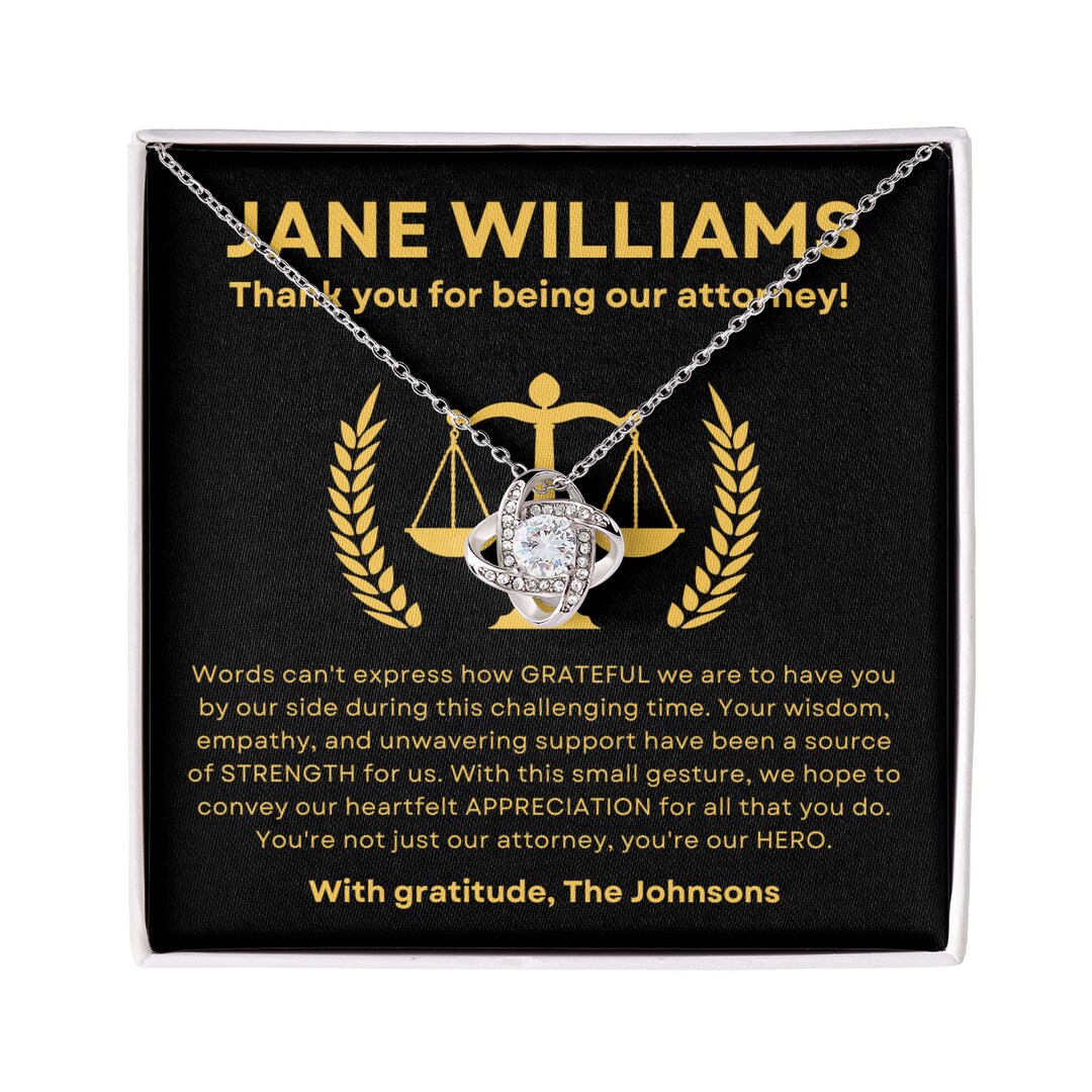 Personalized Attorney Necklace Gift From Clients, Thank You Attorney ...