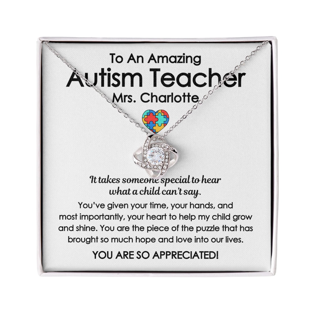 Autism Teacher Thank You Gift From Student, Autism Awareness Jewelry ...