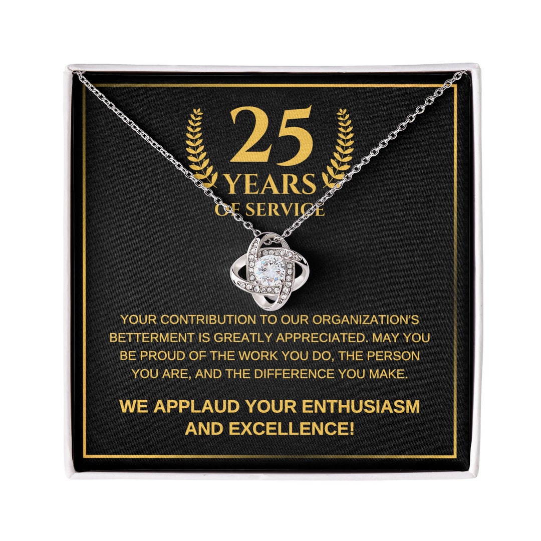 25 Years of Service Necklace 25 Years Work Anniversary - Etsy