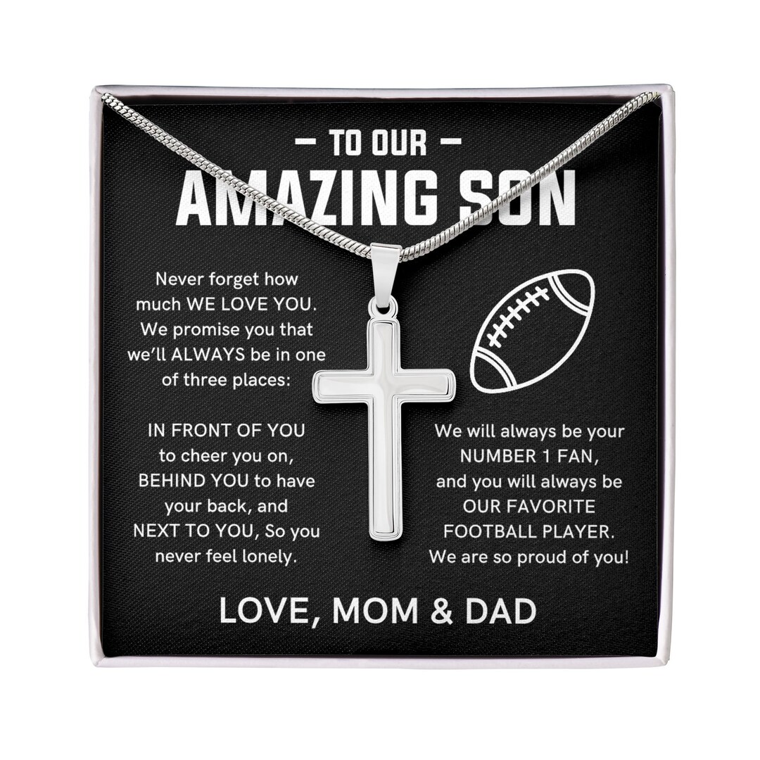 Football Sport Son, Cross Necklace, Boy Birthday Gifts Football, Mens ...