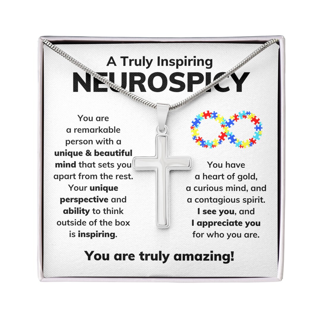 You Are A Remarkable Person Cross Necklace, Neurospicy, ADHD ...