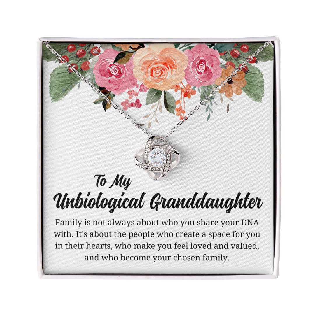 Unbiological Granddaughter Necklace, Gift From Step Grandparents, Bonus ...