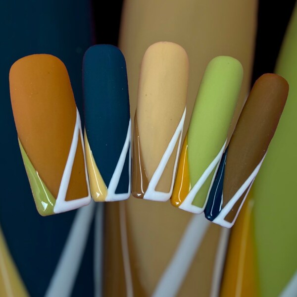 V Cut Press on Acrylic Nails - Etsy