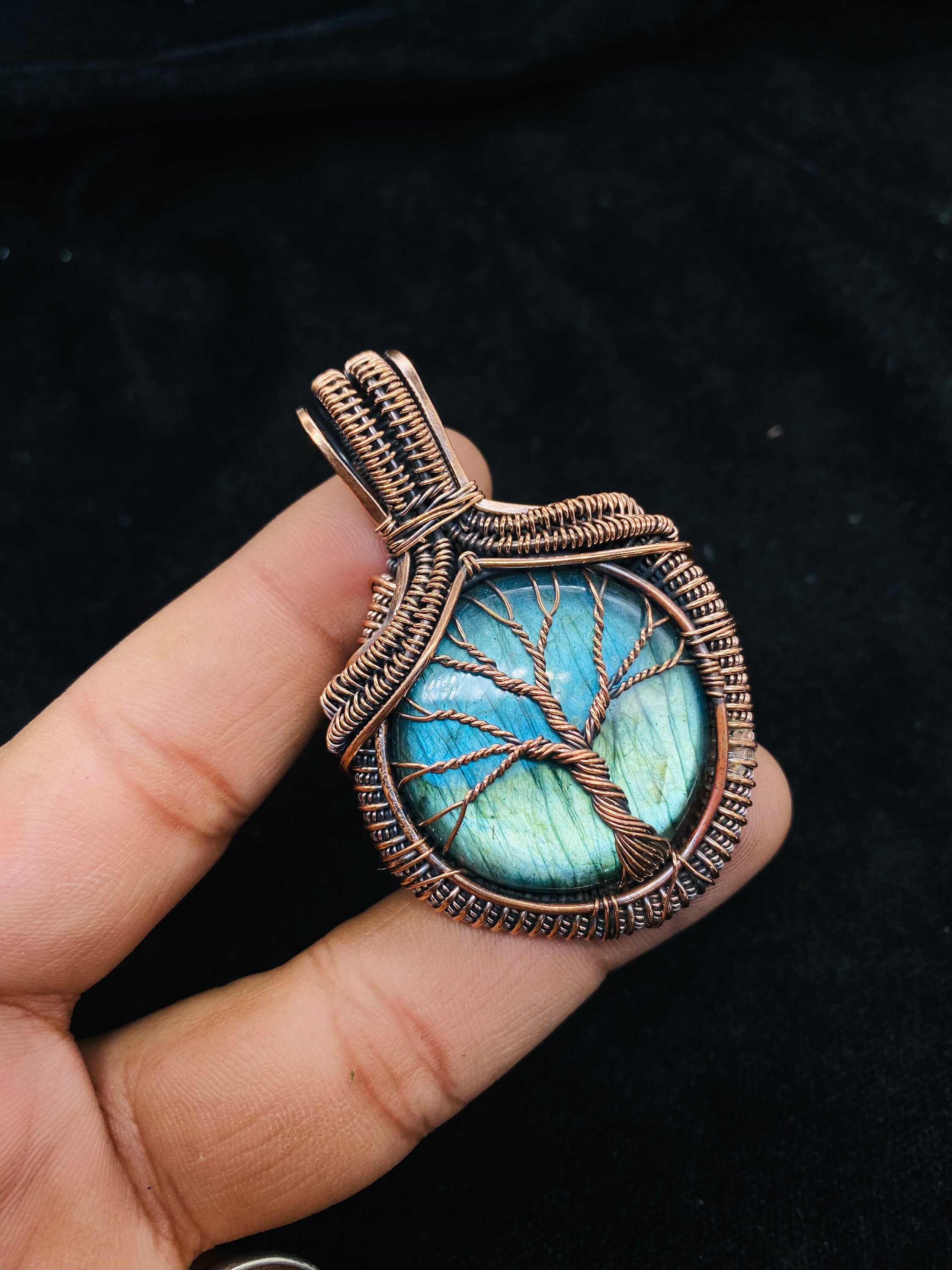 Labradorite Tree of Life Pendant: Handmade Copper Wire Wrapped Necklace ...