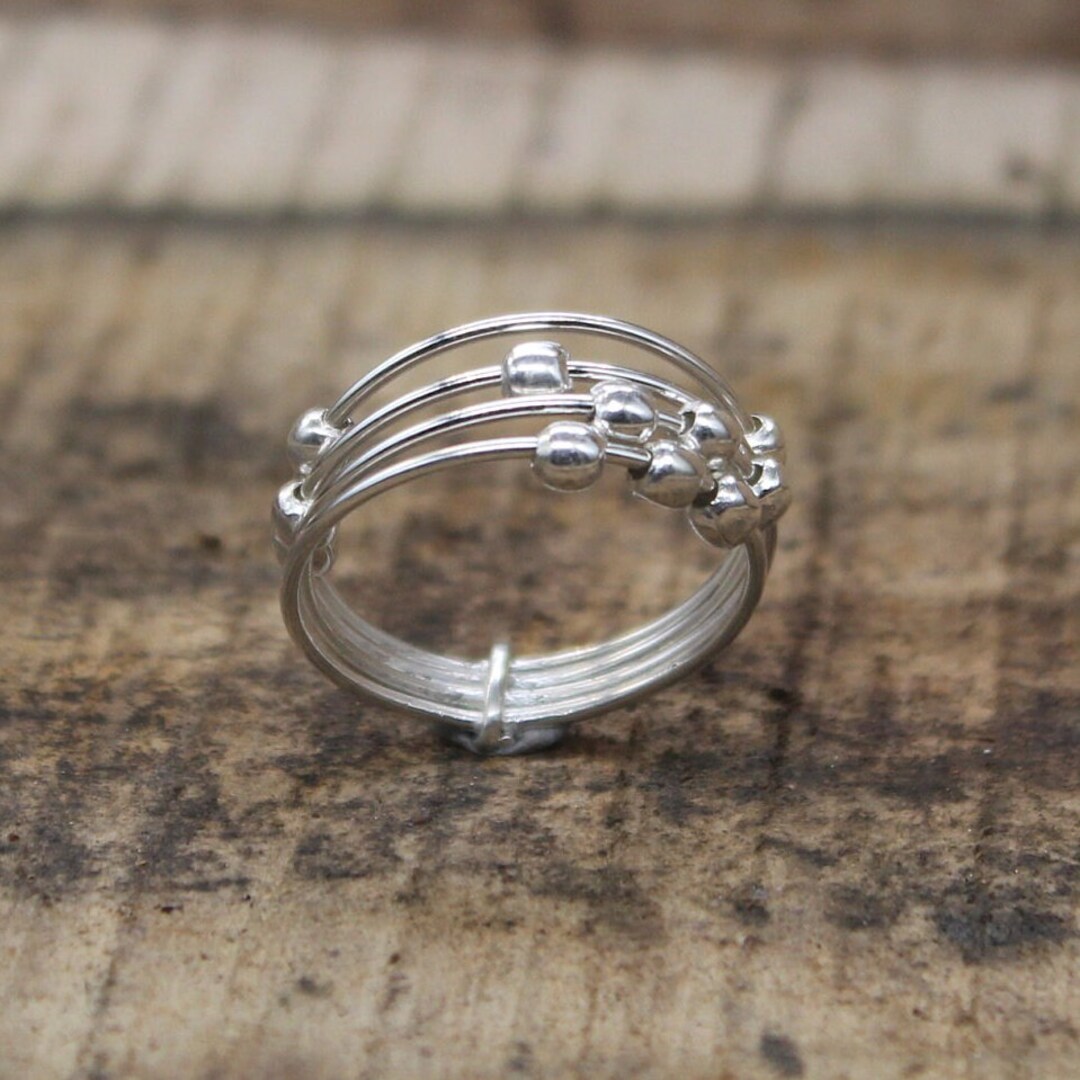 Handmade Sterling Silver Multi Strand Ring With Silver Balls - Etsy