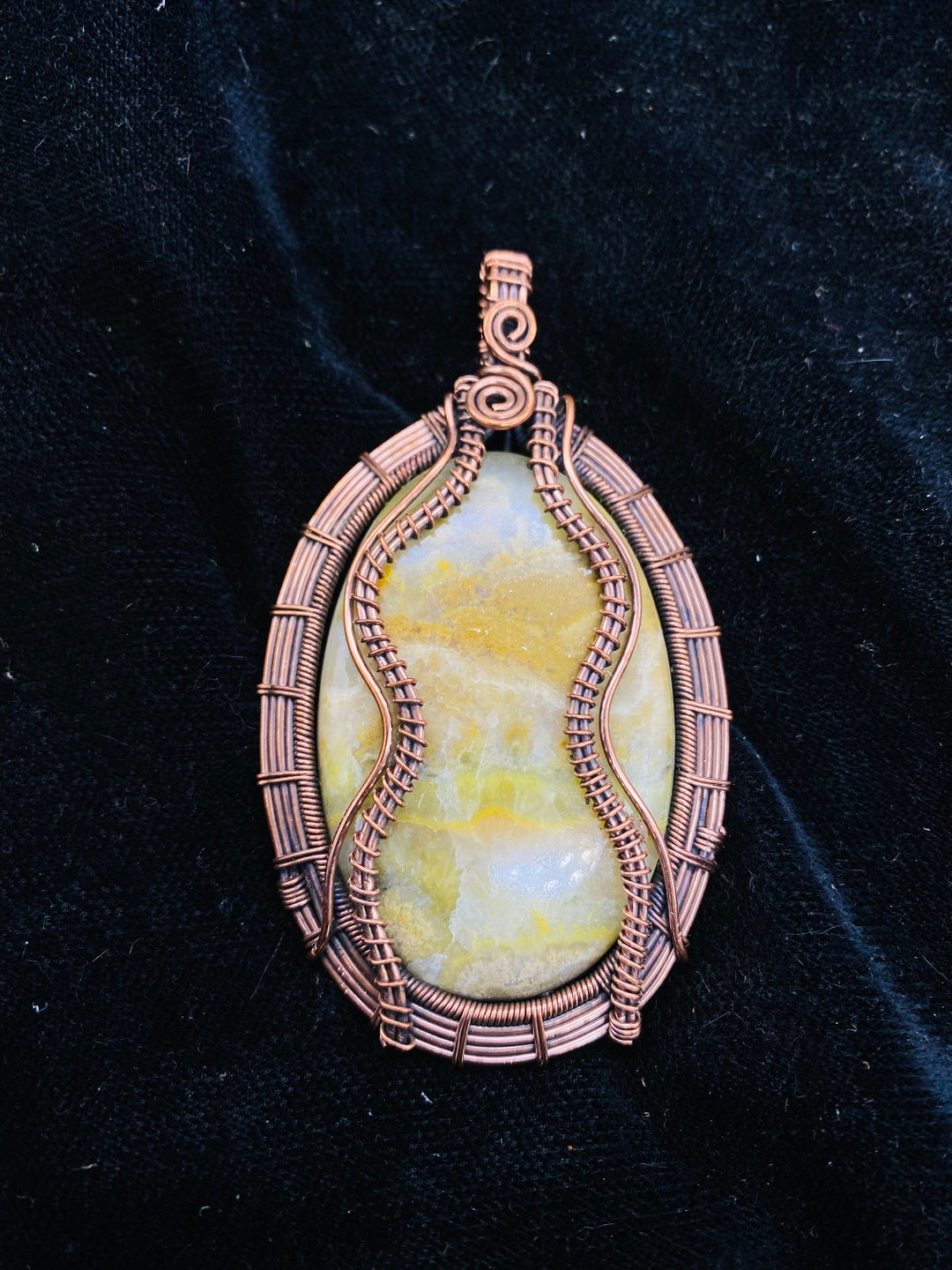 Bumble Bee Gemstone Copper Wire Wrapped Pendant Christmas Pendant ...