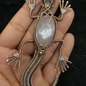 Lizard Pendant Wire Wrap Gemstone Pendent Gemstone Jewelry Copper ...