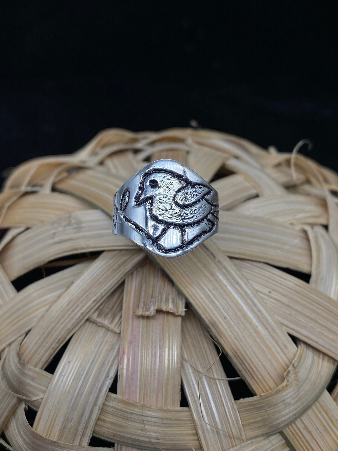 Silver Birds Ring, Tree Desgin ,handmade Ring, Textured Ring, 925 ...