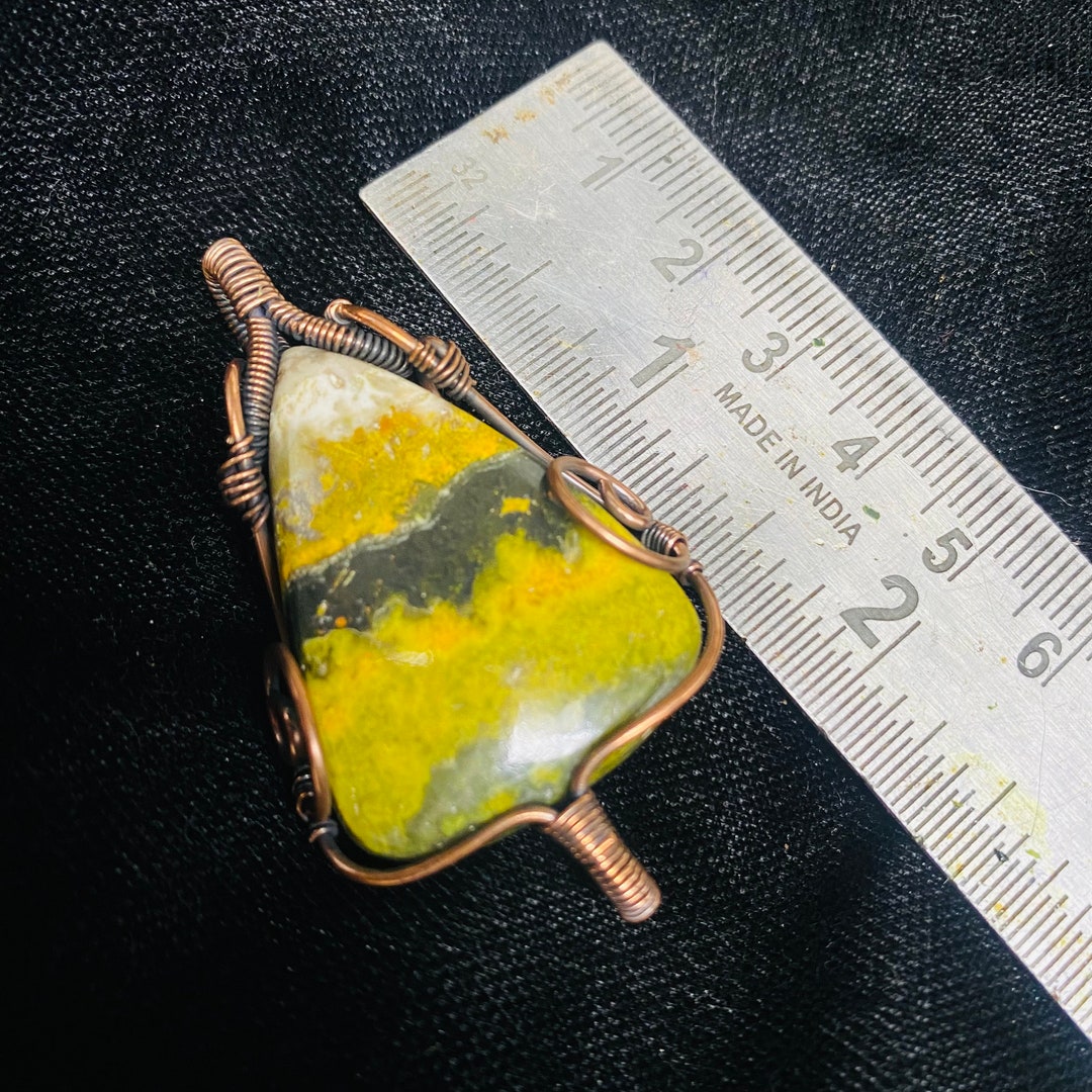 Wire Wrap Bumble Bee Oxidized Copper Pendant Oxidized Necklace Handmade ...