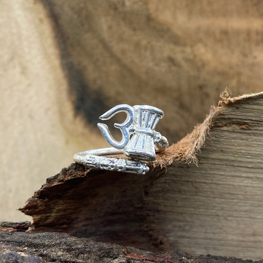 Sterling Silver Lord Shiva Trident Sterling Silver Ring Solid Silver ...