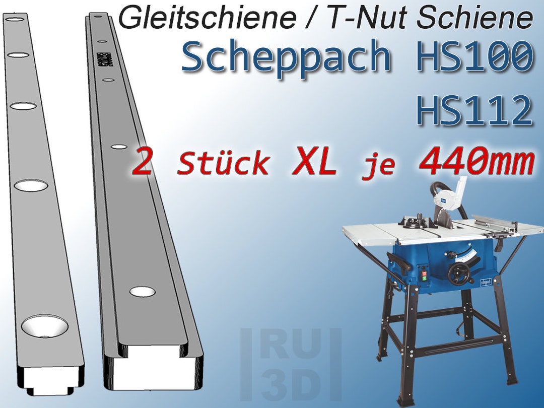 2x 440 Mm Sliding Rail T-slot Rail for Scheppach HS 100 + 112 Table Saw ...