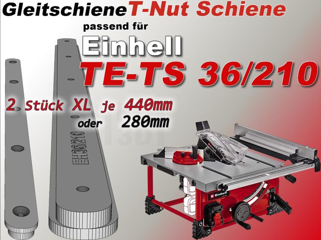 T-slot Rail, Sliding Rail Suitable for Einhell TE-TS 36/210 Table Saw ...