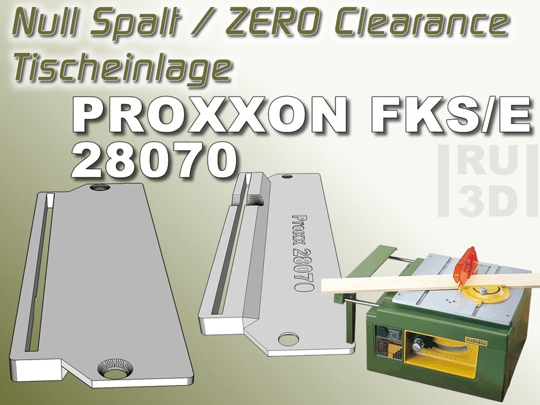 Zero Gap Table Insert for PROXXON 28070 FKS/E Table Saw, Zero Clearance ...