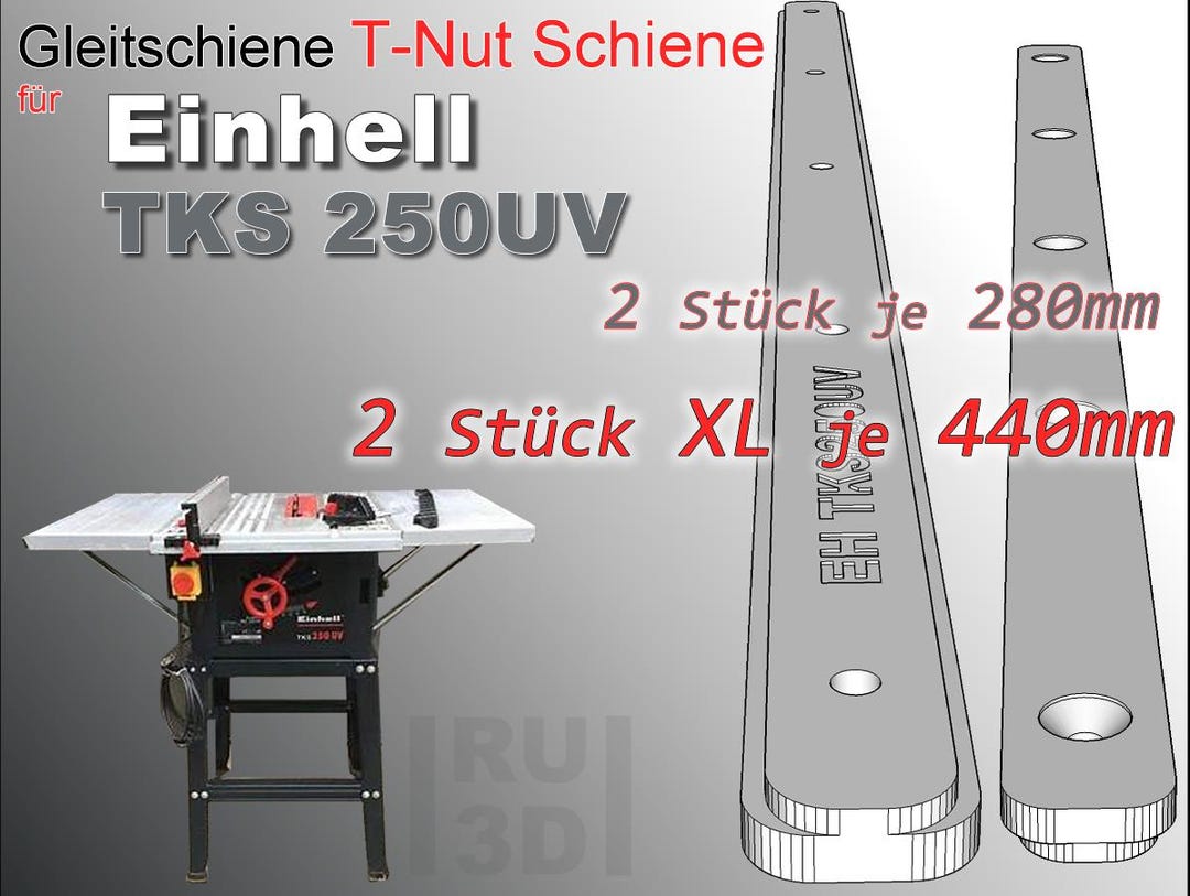 T-slot Rail, Sliding Rail for Einhell TKS 250 UV Table Saw 440 or 280 ...
