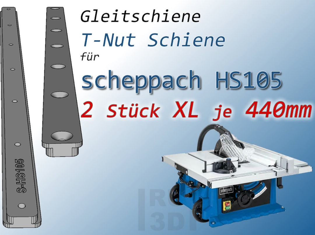 2x 440 Mm T-rail for Scheppach HS 105 Including Circular Table Saw ...