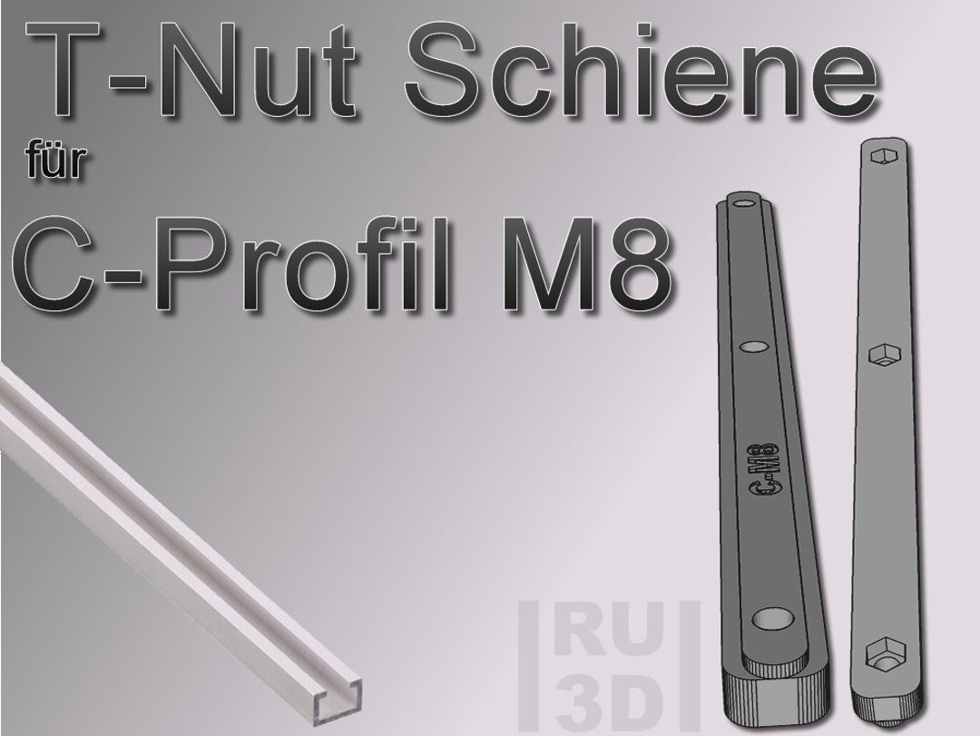 M8 C-profile Guide Rail T-slot Rail, Sliding Block for Milling Tables ...