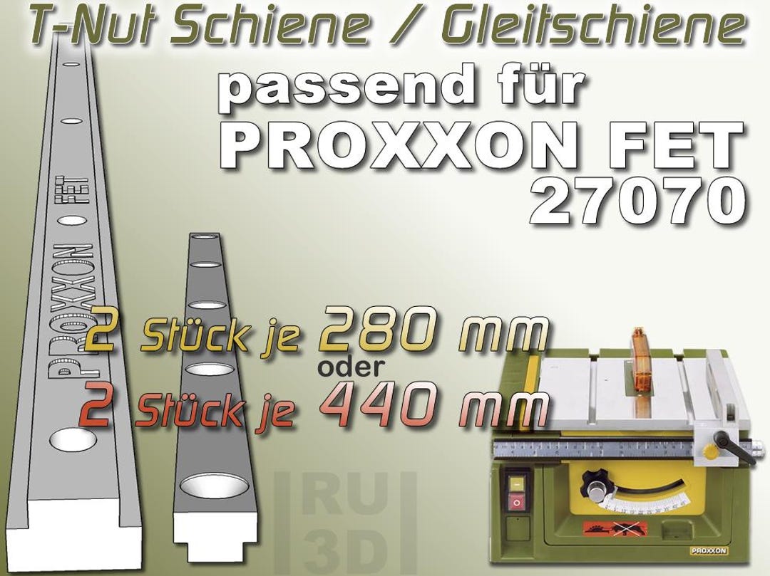 T-slot Rail/slide Rail Suitable for Proxxon FET 27070 + 37070 Table Saw ...