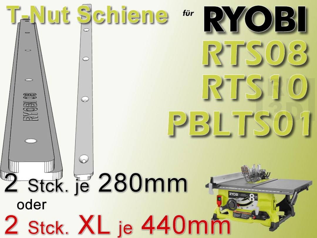 T-slot Rail Sliding Rail for RYOBI RTS 08, RTS 10, PBLTS01 Table Saw ...