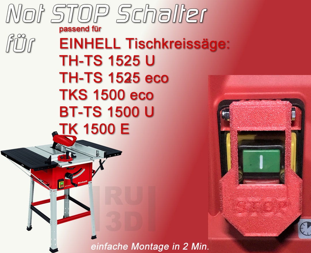 Emergency STOP Switch, Paddle Extension Table Saw Einhell TS 1525 ...