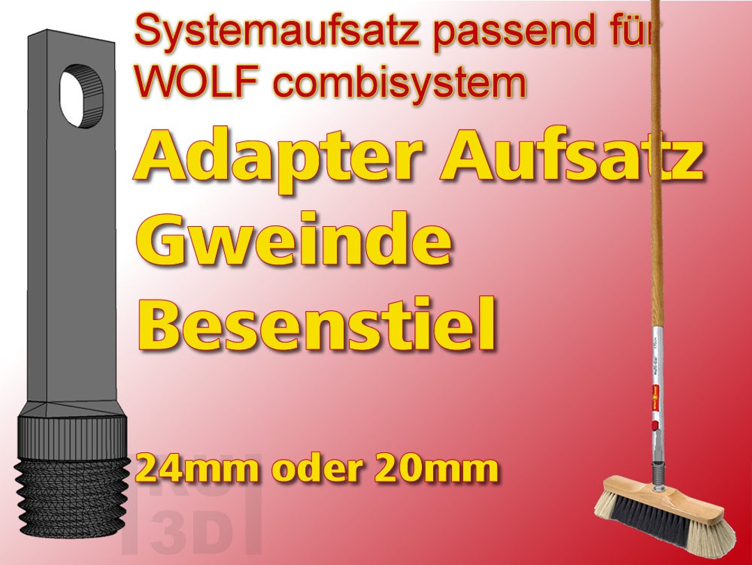 Broom Handle Adapter Extension Compatible With WOLF Click Combisystem ...