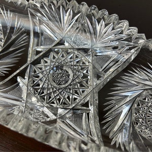 Antique American Brilliant Cut Glass Pinwheel Hobstar Celery/relish ...