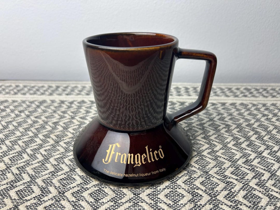 Vintage Stoneware Ceramic No Spill Brown Gold Frangelico Coffee Cup ...