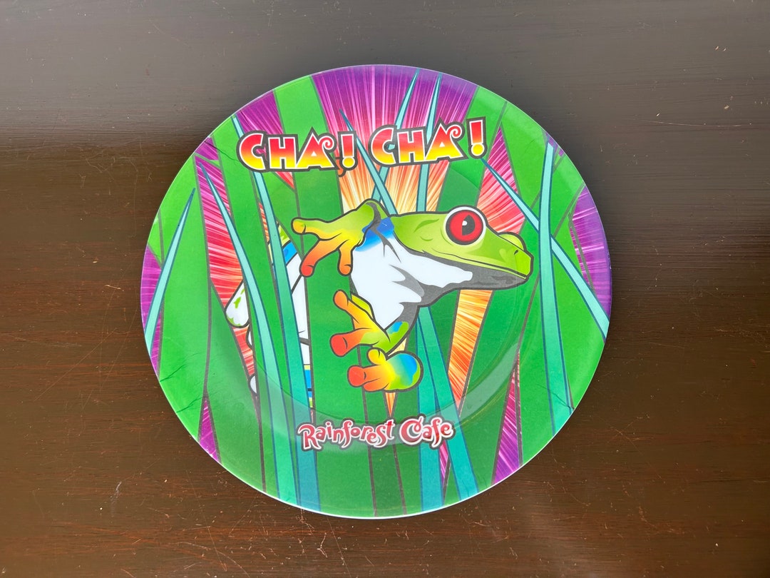 Vintage Rainforest Cafe Cha Cha Tree Frog Melamine Plastic Plate ...