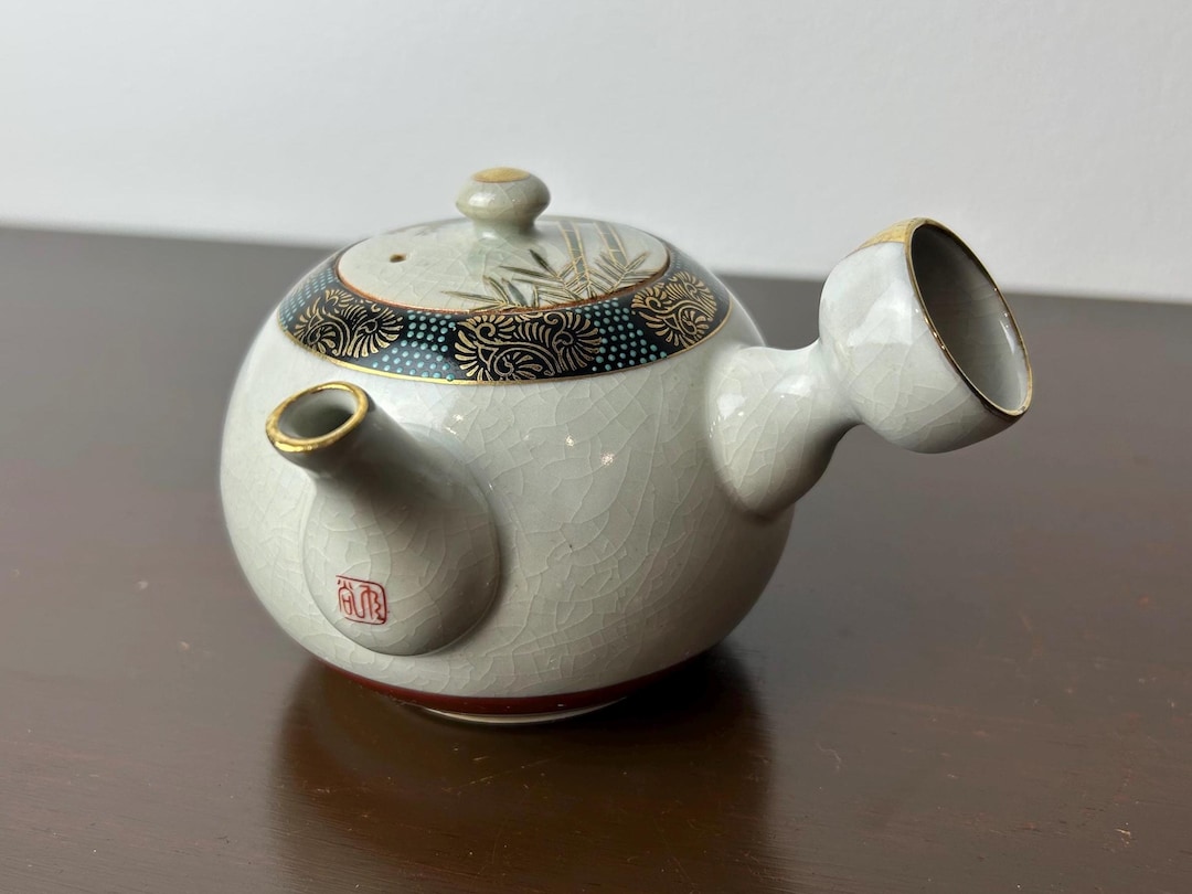 Vintage Japanese Kyusu Porcelain Teapot Handpainted Asiatic Pheasant ...