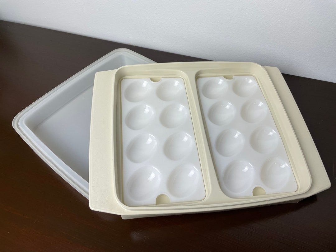 Tupperware Almond Plastic Deviled Egg Container/keeper/storer 723-2 ...