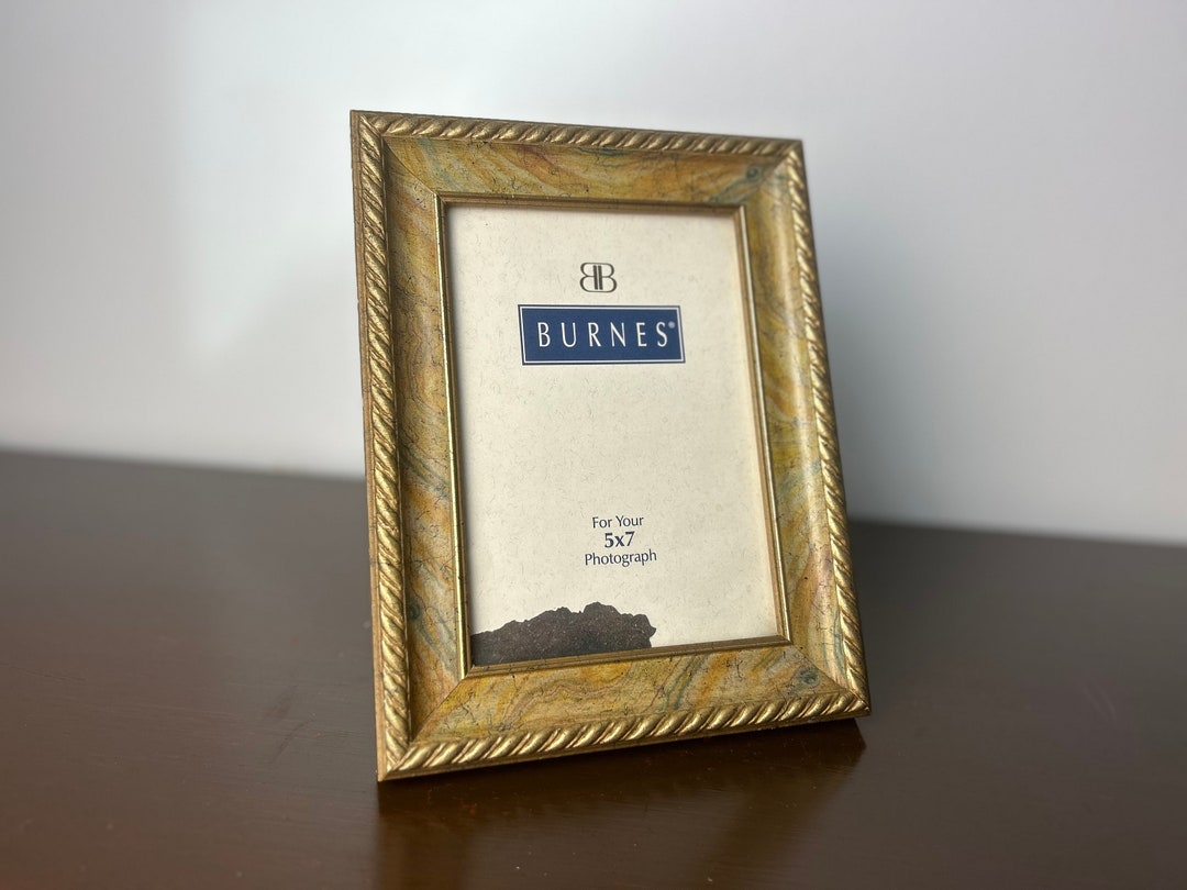 Vintage Gold 5x7 Photo Picture Frame Easel Back by Burnes, Gallery Wall ...