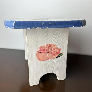 Vintage Wooden Cow/pig/chickens Foot Rest/step Stool, Farmhouse/country ...