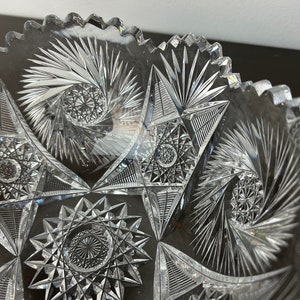 Antique American Brilliant Cut Glass Pinwheels & Stars Serving Dish ...