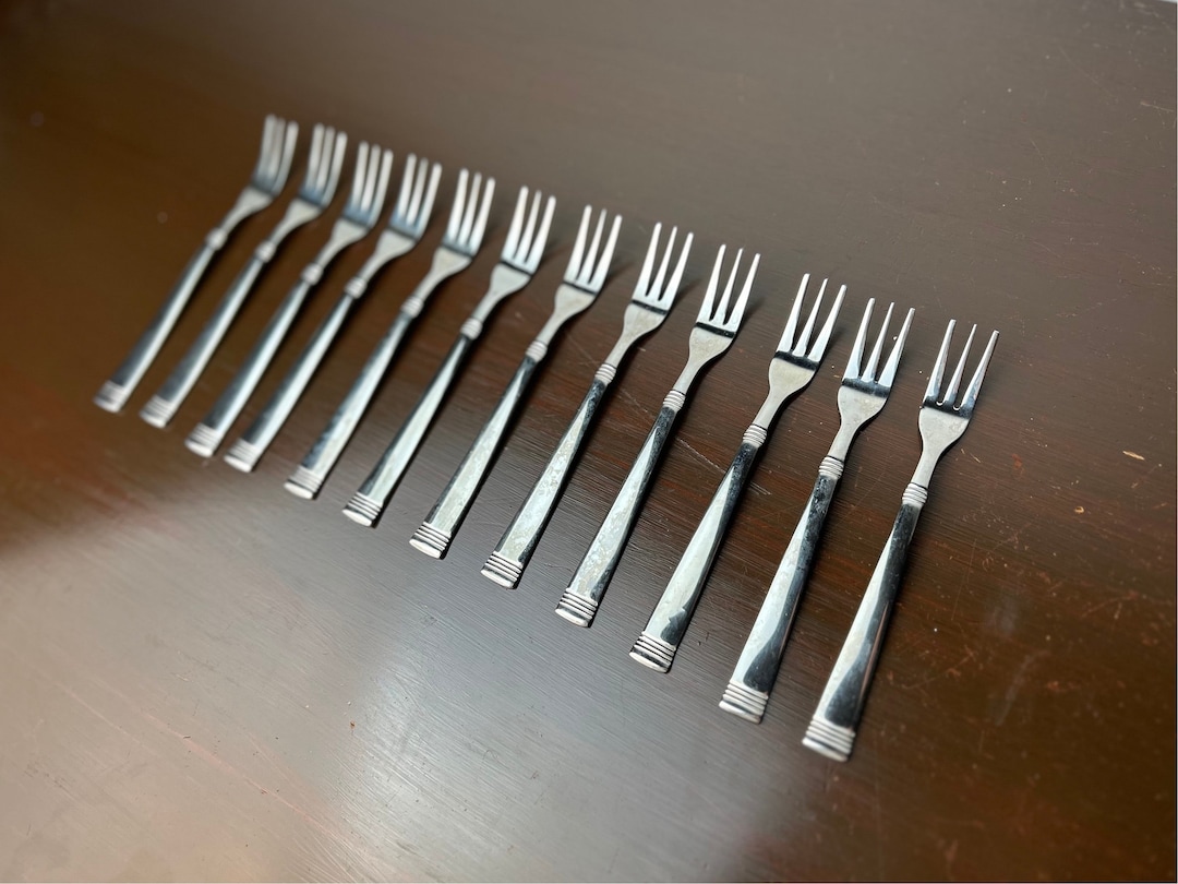 Vintage Wallace Napoli-frost Shrimp Forks Set of 12, Stainless Steel ...