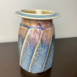 Vintage Studio Art Pottery Wide Mouth Abstract Twist Vase Vessel by ...