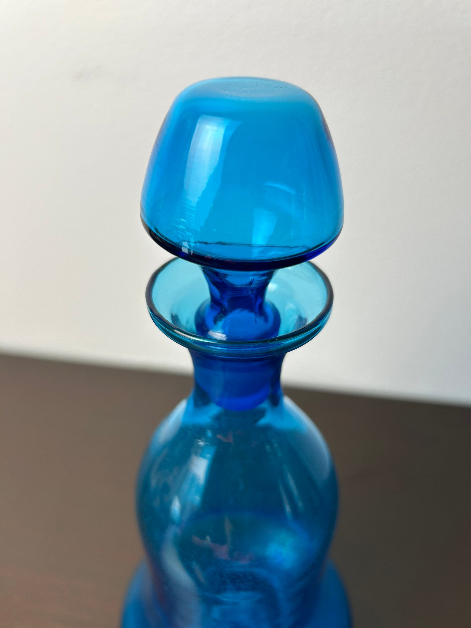1960’s Turquoise Decanter With Stopper Attrib. Wayne Husted for Blenko ...
